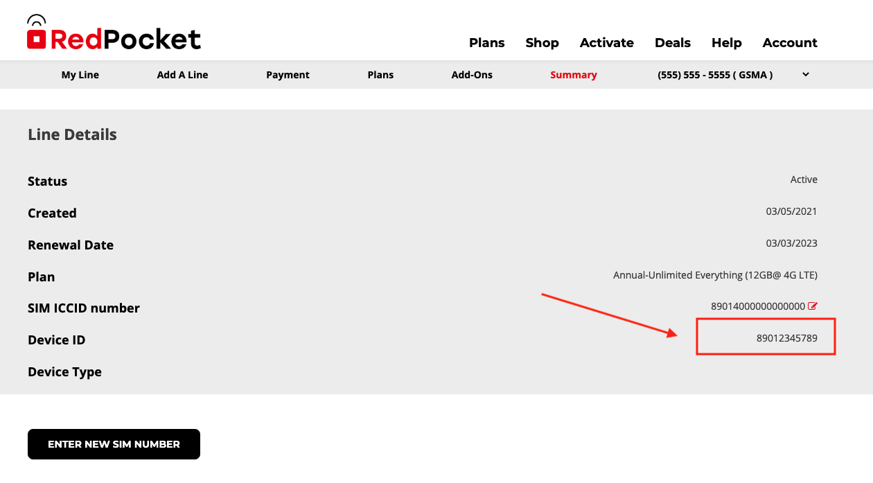 Check your account IMEI or MEID number for accuracy